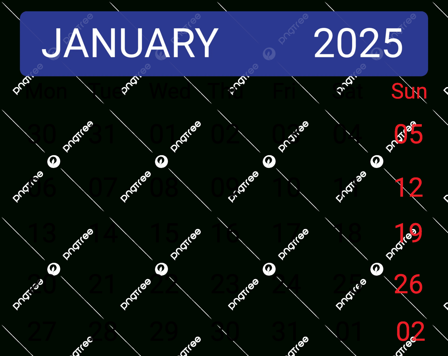 Calendário Janeiro 2025 Png | Calendário 2025
