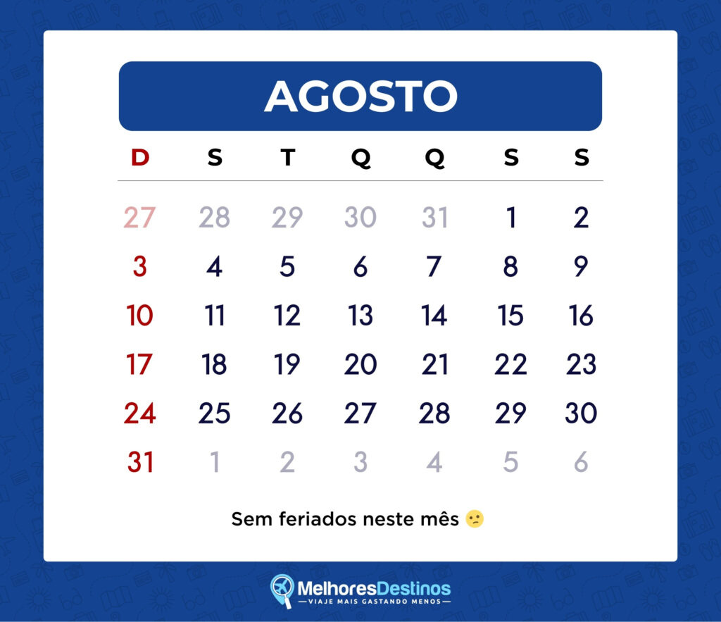Calendário de Agosto 2025 | Calendário 2025
